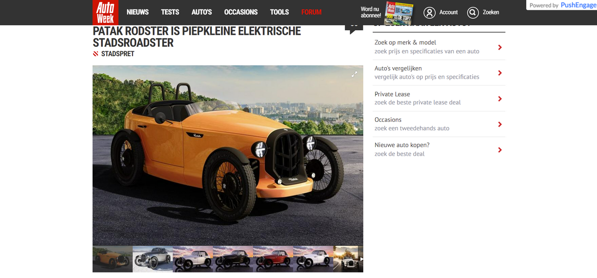 The prestigious Autoweek.nl wrote about us! – PATAK MOTORS, s.r.o.